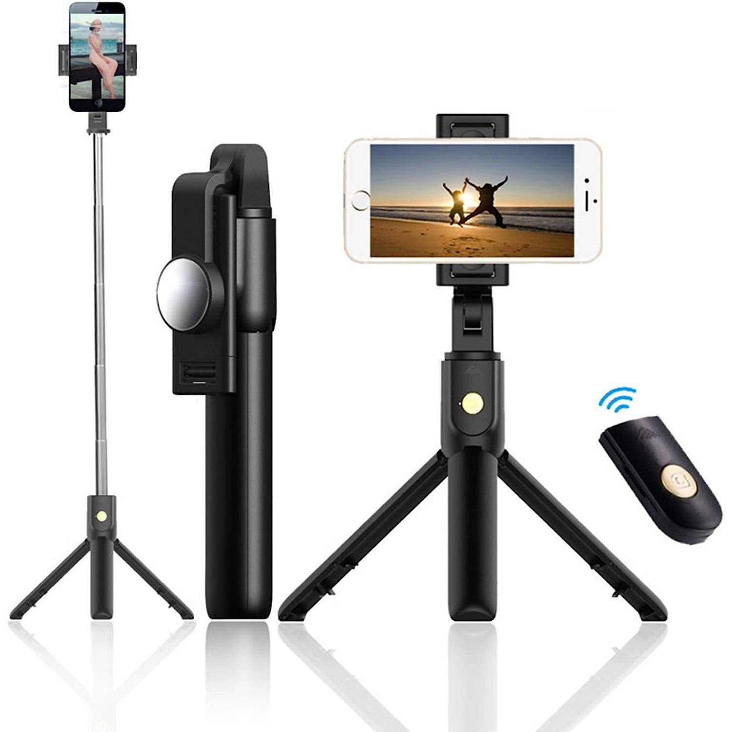 Selfie Stick , Remote Shutter Built-in Tripod Wireless - ACG32